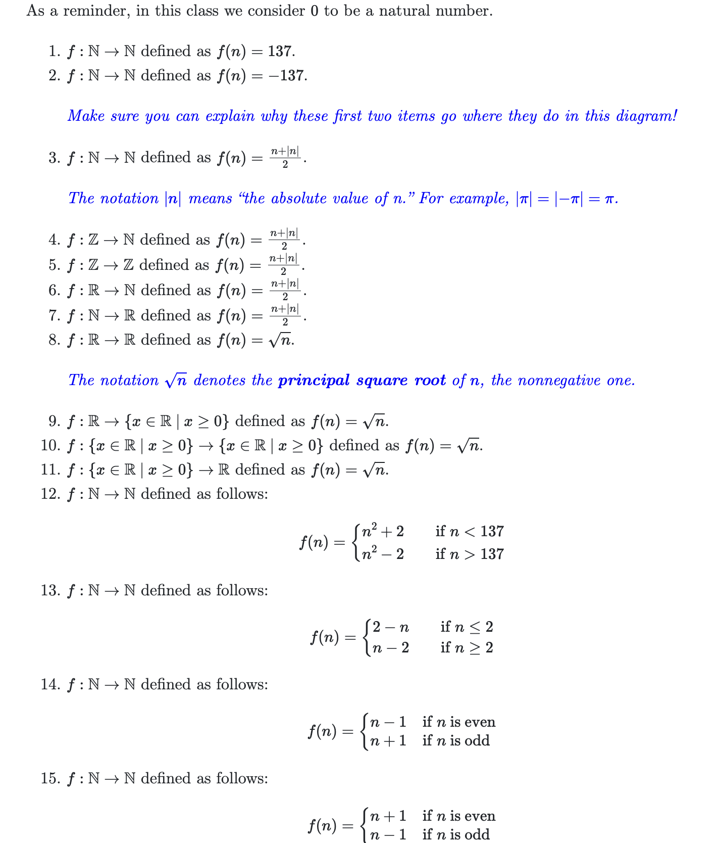 Solved Problem One: Properties of Functions To start, let's | Chegg.com