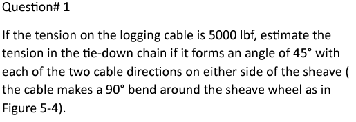 Solved Question\# 1 If the tension on the logging cable is | Chegg.com