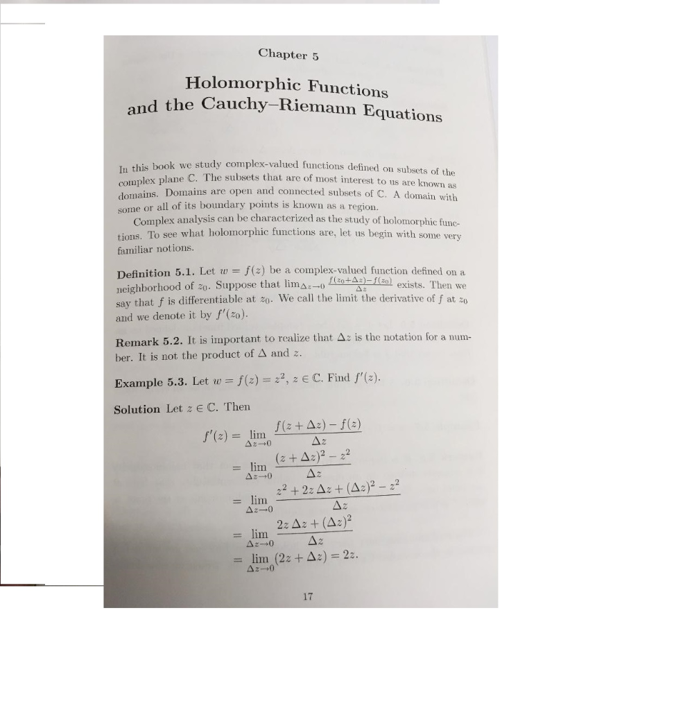 Solved Chapter 5 Holomorphic Functions and the | Chegg.com