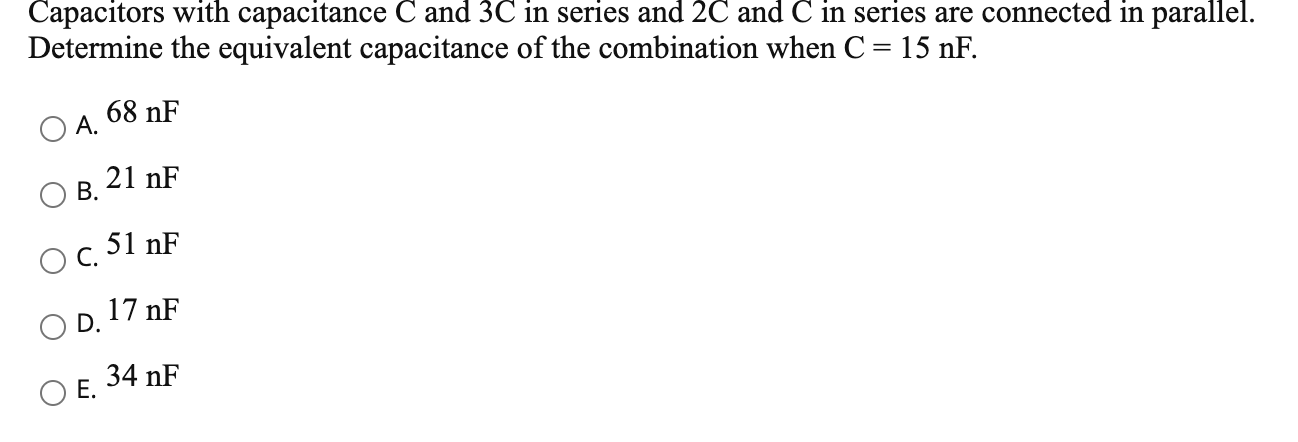 Solved Capacitors with capacitance C and 3C in series and 2C | Chegg.com
