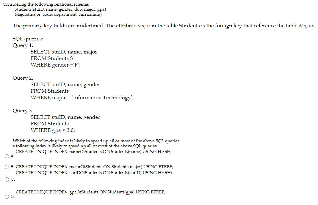 Solved Considering the following relational schema: | Chegg.com