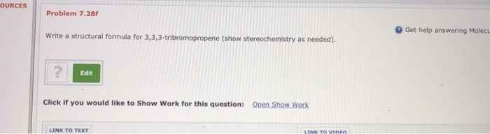 Solved Problem 7.28c Get help answering Molecular Drawing | Chegg.com