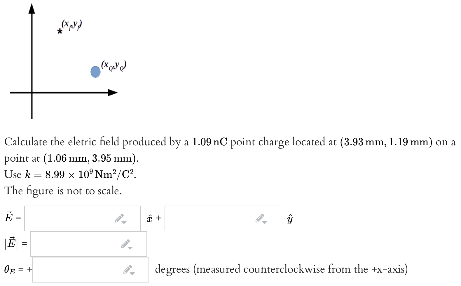 Solved *** (Xoyd) Calculate the eletric field produced by a | Chegg.com
