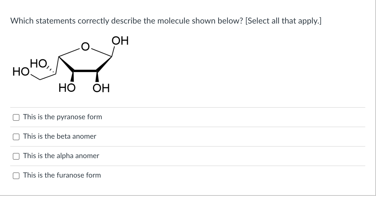 Solved Which statements correctly describe the molecule | Chegg.com