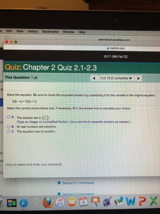 Solved e Edit View History Bookmarks Window Help mathxl.com | Chegg.com