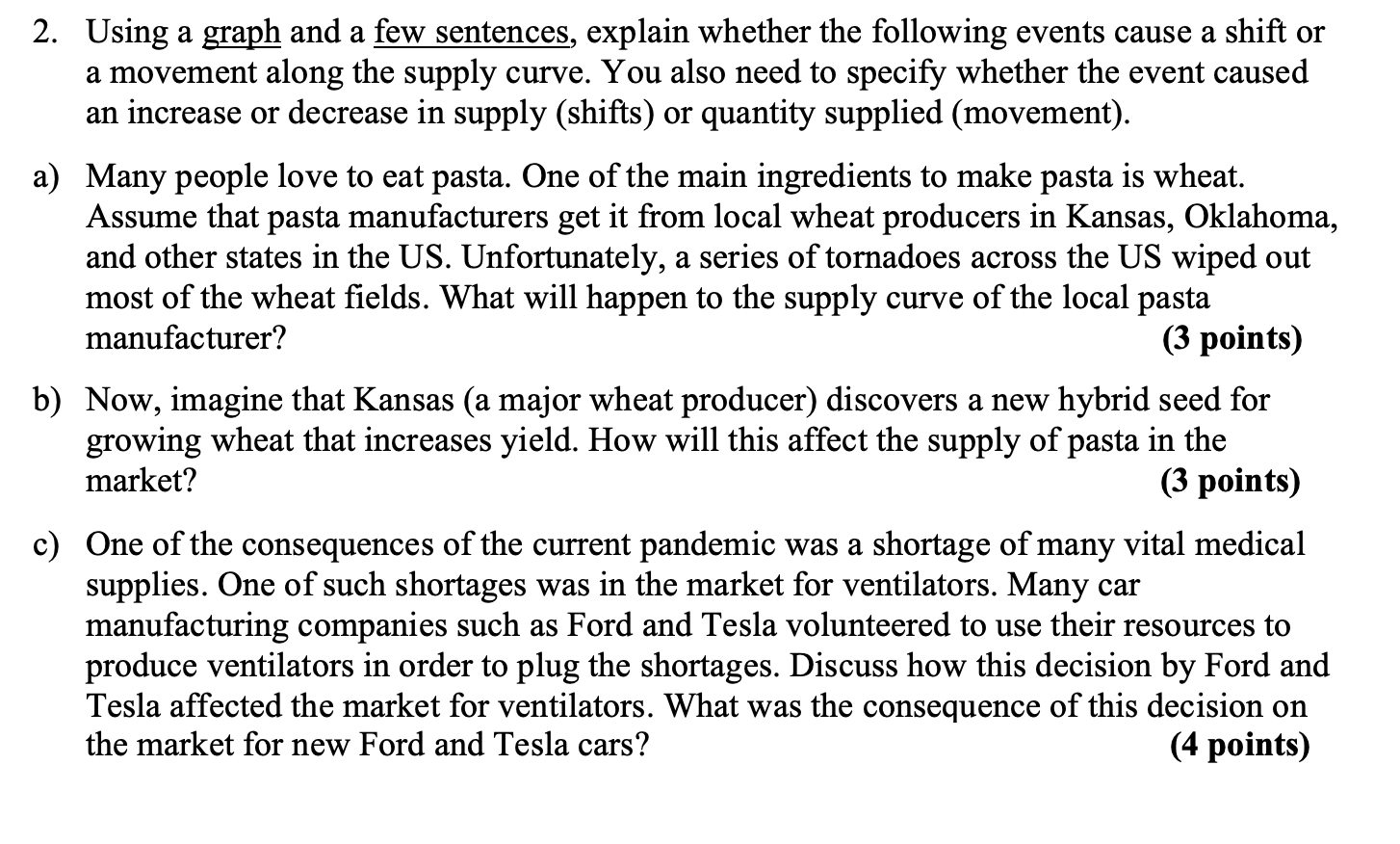 Solved 2. Using a graph and a few sentences, explain whether | Chegg.com