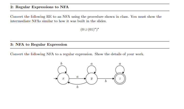 Convert the following RE to an NFA using the | Chegg.com