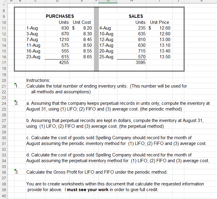 Instructions:Calculate the total number of ending | Chegg.com