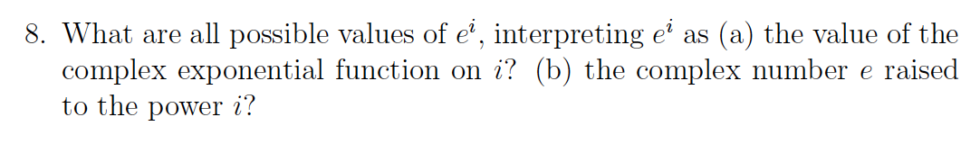 Solved 8. What are all possible values of e', interpreting | Chegg.com