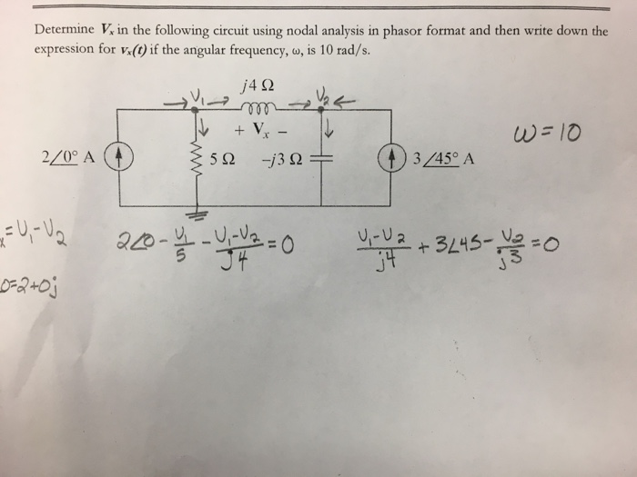 Solved Determine V, in the following circuit using nodal | Chegg.com