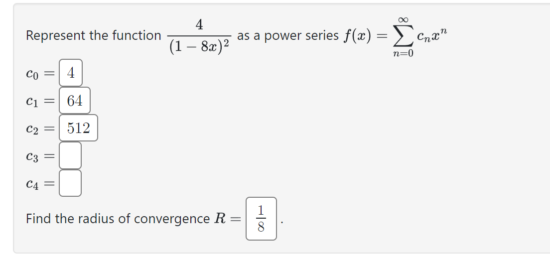 Solved Represent the function \\( \\frac{4}{(1-8 x)^{2}} \\) | Chegg.com