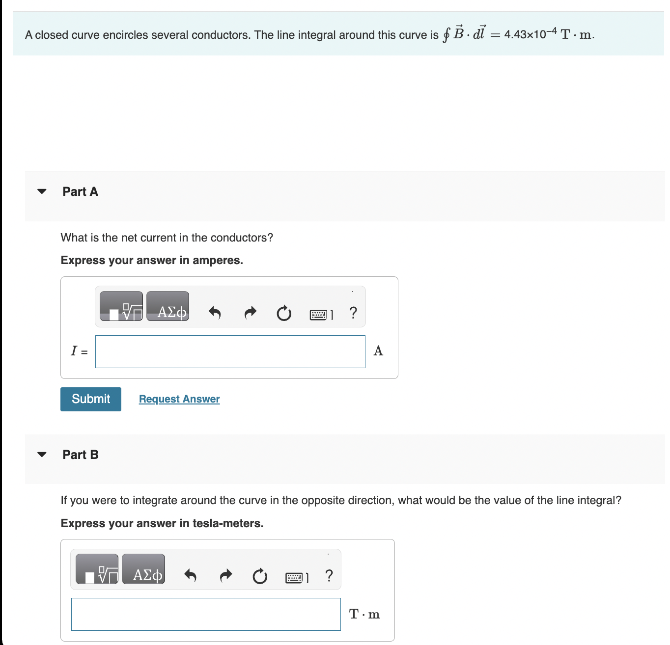 Solved A closed curve encircles several conductors. The line | Chegg.com