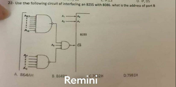 Solved 22. Use the follewing cirruit of interfacing an 8255 | Chegg.com