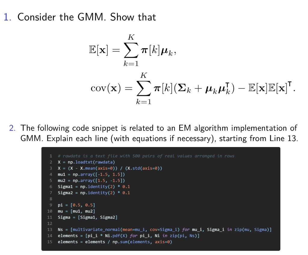 Consider the GMM. Show thatPlease give detailed steps | Chegg.com