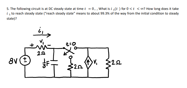 Solved 5. The following circuit is at DC steady state at | Chegg.com