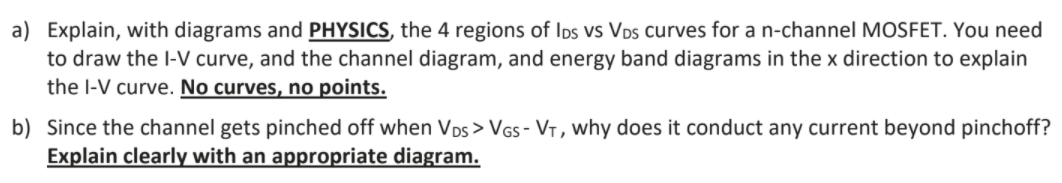 Solved a) Explain, with diagrams and PHYSICS, the 4 regions | Chegg.com