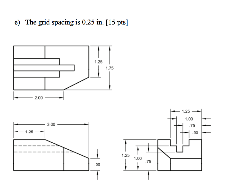 Solved on 2. From the Multiview drawings, create an accurate | Chegg.com