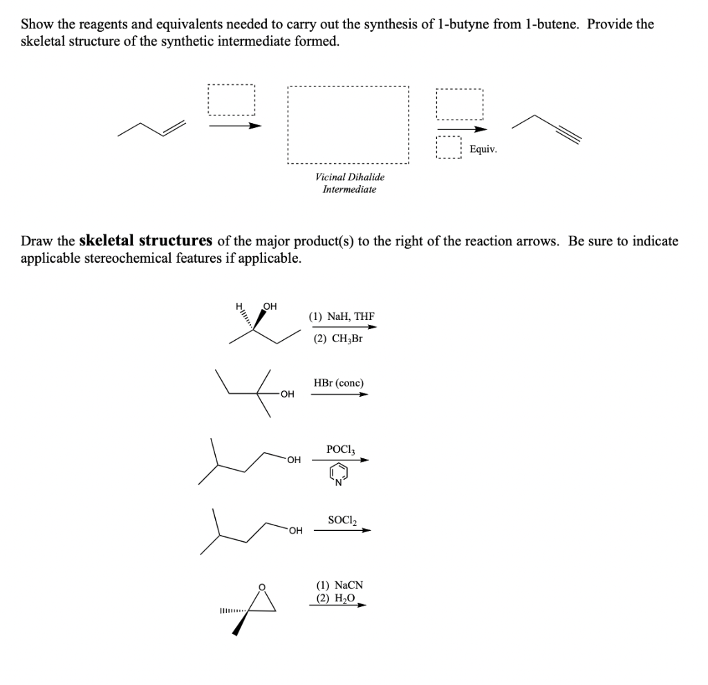 Solved Show the reagents and equivalents needed to carry out | Chegg.com