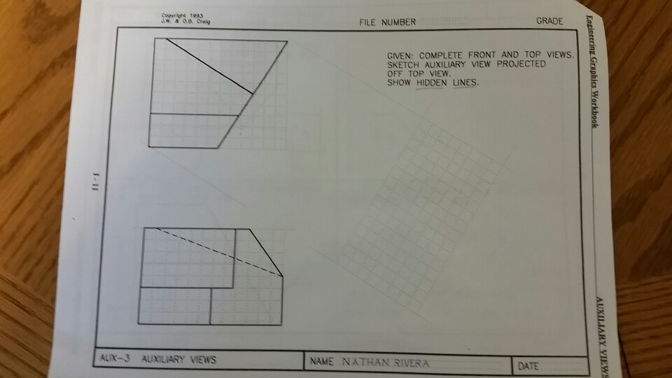Solved GRADE FILE NUMBER GIVEN: COMPLETE FRONT AND TOP VIEWS | Chegg.com