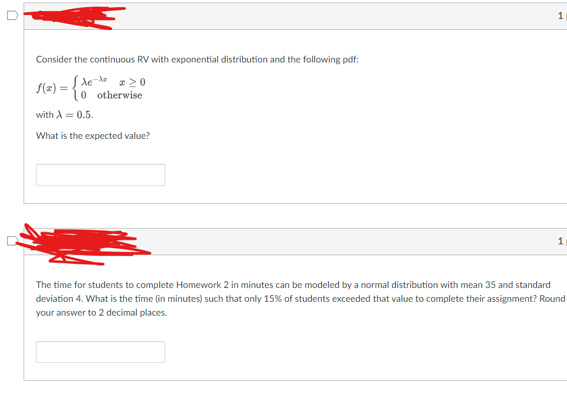 Solved 1 Consider the continuous RV with exponential | Chegg.com
