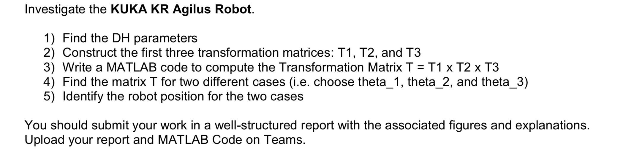 Solved Robotics, mechatronics engineering the homework was | Chegg.com
