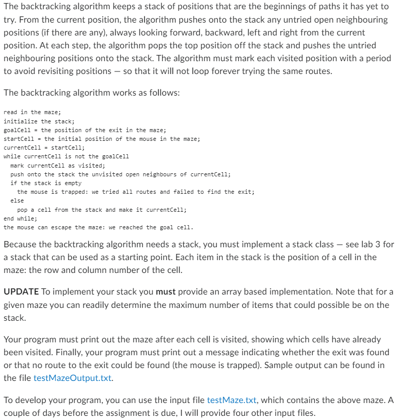 Solved In this question, you will test, using a backtracking | Chegg.com