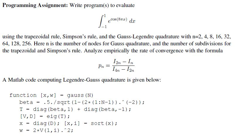 Solved Programming Assignment: Write program(s) to evaluate | Chegg.com