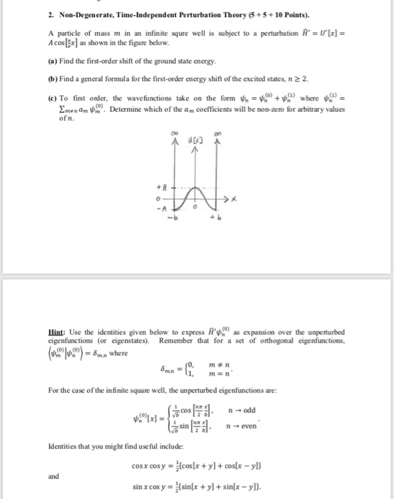 Solved 2. Non-Degenerate, Time-Independent Perturbation | Chegg.com