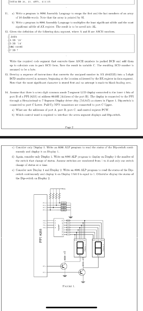 Solved 11. it) Write a program in 506 A Asembly langgag! to | Chegg.com