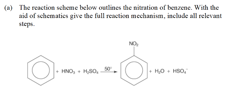 Solved (a) ﻿The reaction scheme below outlines the nitration | Chegg.com