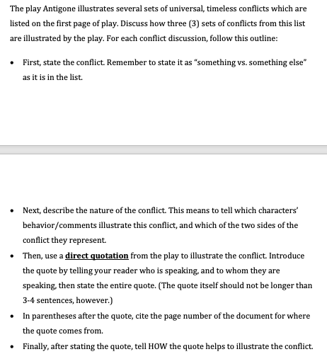 Solved The play Antigone illustrates several sets of | Chegg.com