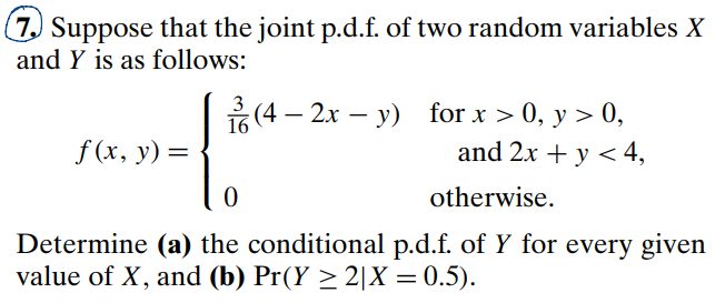 Solved 7. Suppose that the joint p.d.f. of two random | Chegg.com