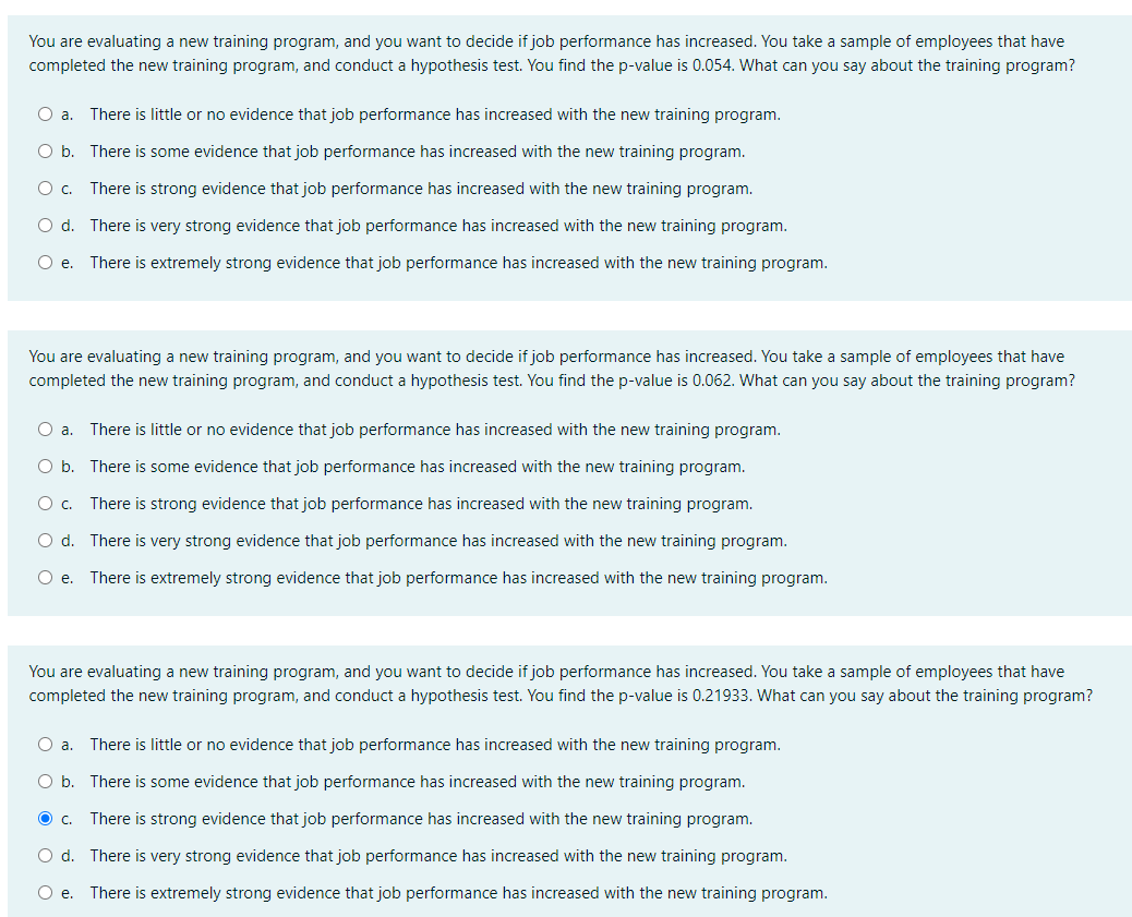 Solved You are evaluating a new training program, and you | Chegg.com