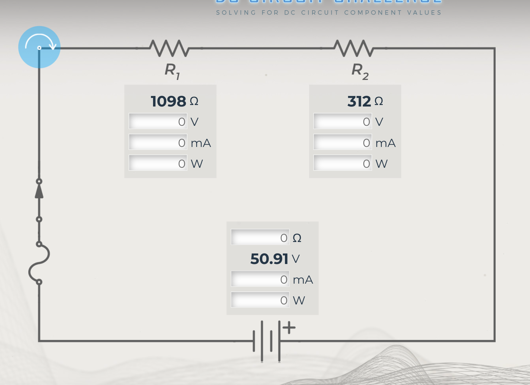 Solved Solving For Dc Circuit Component Values