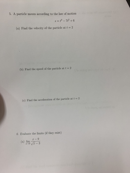 Solved 5. A particle moves according to the law of motion | Chegg.com