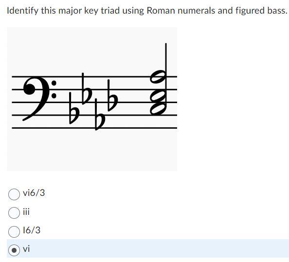 Solved Identify this major key triad using Roman numerals | Chegg.com