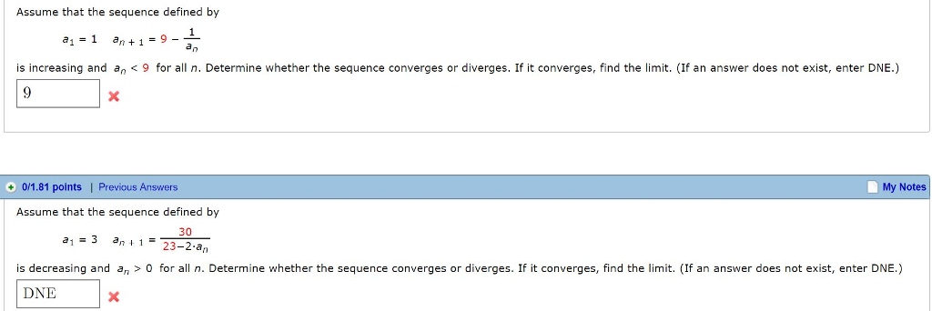 Solved Assume that the sequence defined by a1-1 an+1-9 is | Chegg.com