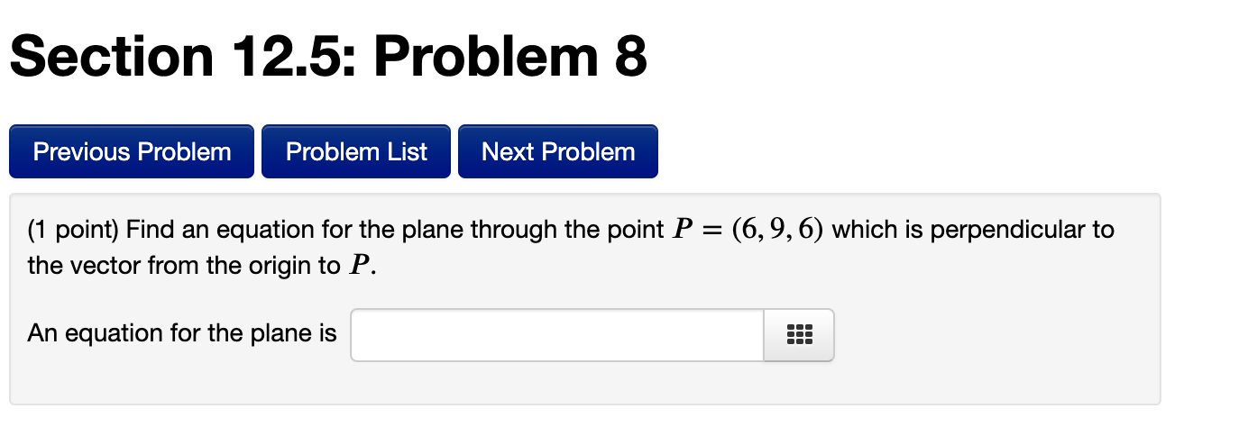 Solved Section 12.5: Problem 8 Previous Problem Problem List | Chegg.com