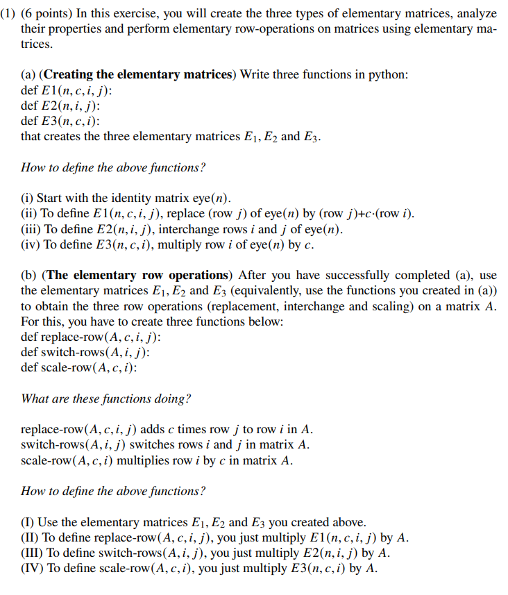 Solved 1) (6 points) In this exercise, you will create the | Chegg.com