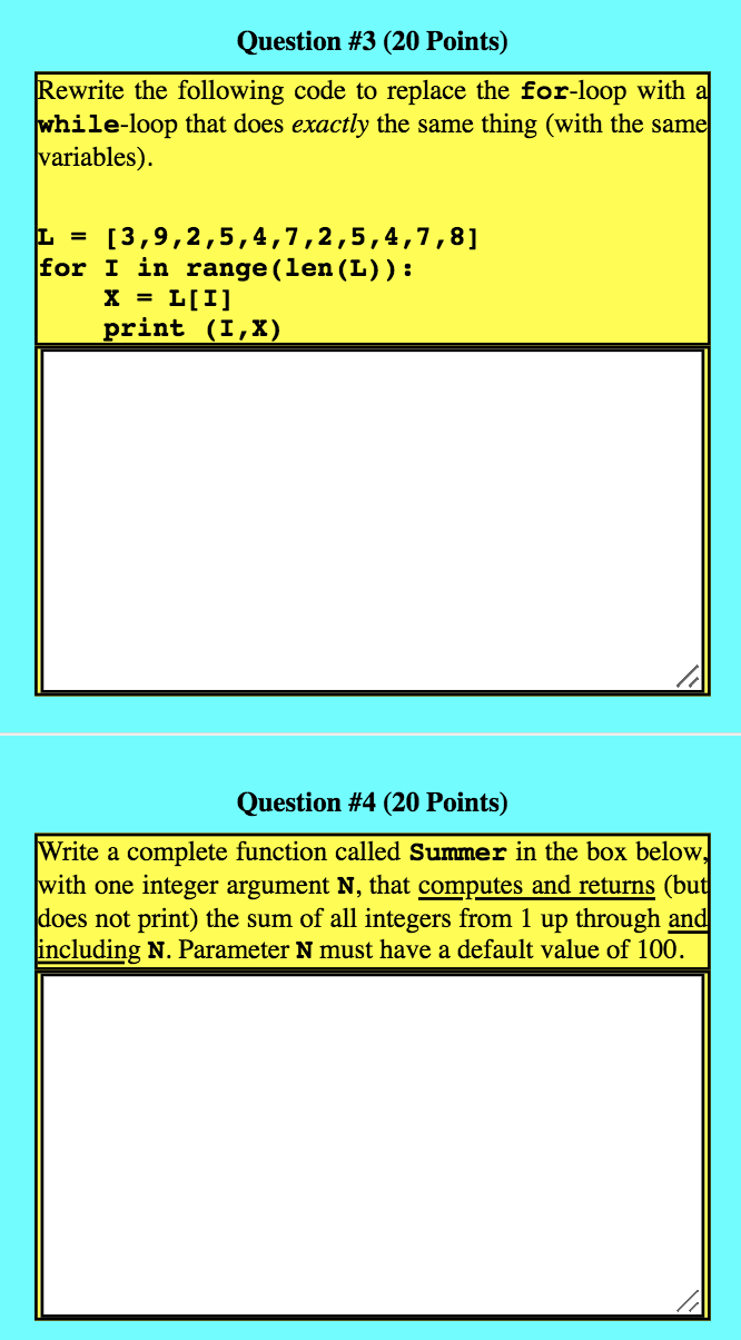 Solved Question #1 (20 Points) Short Answer Here are two | Chegg.com