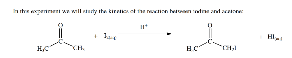 Solved In this experiment we will study the kinetics of the | Chegg.com