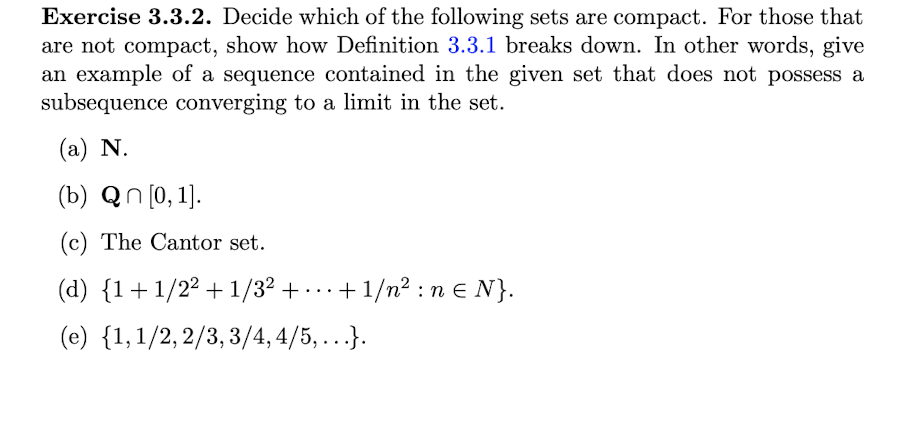 Solved Exercise 3.3.2. Decide which of the following sets | Chegg.com