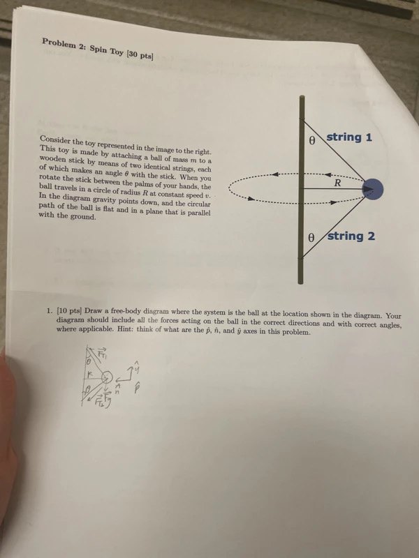 [20 pts] Determine the magnitude of the tension T2 | Chegg.com