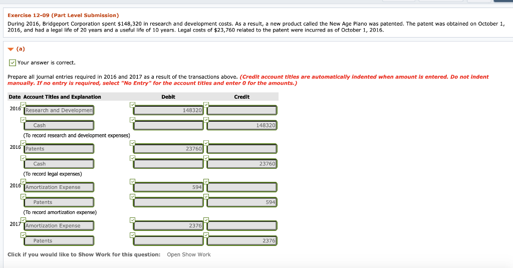 Solved Exercise 12-09 (Part Level Submission) During 2016, | Chegg.com
