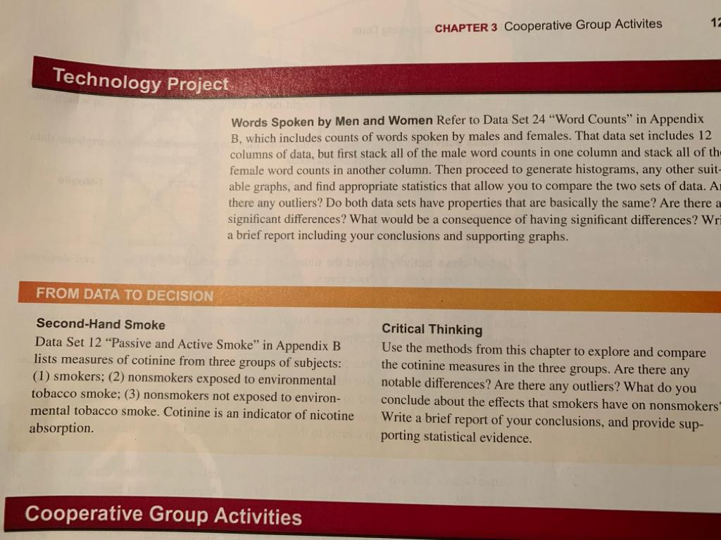 ST Disney Data Set 12: Passive and Active Smoke Data | Chegg.com