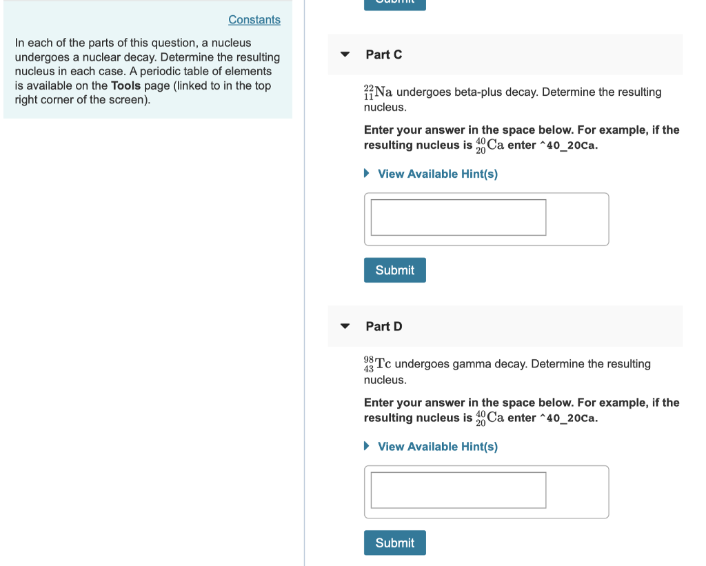 Solved Constants Part A In each of the parts of this | Chegg.com