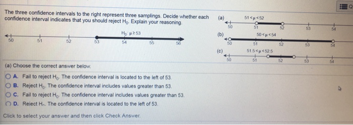 Solved The three confidence intervals to the right represent | Chegg.com