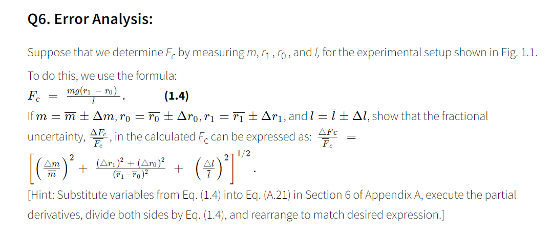 Solved Q6. Error Analysis: Suppose that we determine F by | Chegg.com