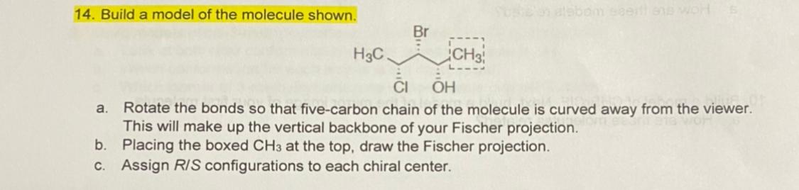 Solved Fischer Projections 13. Build a model of 2-butanol. | Chegg.com