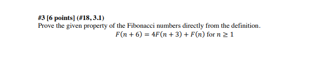Solved Prove the given property of the Fibonacci numbers | Chegg.com